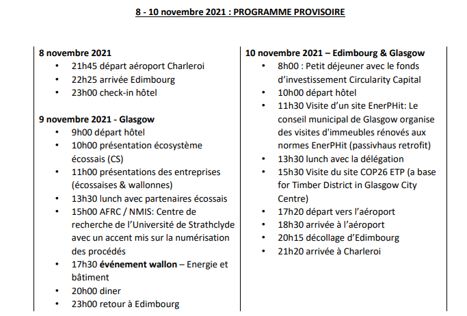 MISSION PARALLELE A LA COP 26 ENERGIE ET CONSTRUCTION - Wallonia Clusters